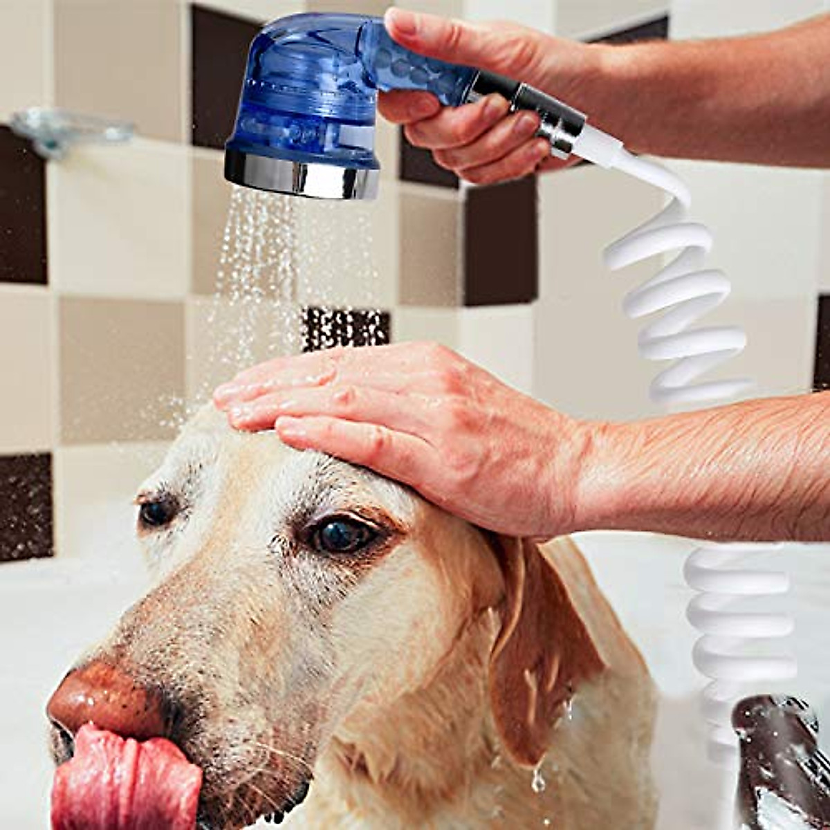 Supkiir Sink Faucet Sprayer Attachment, Bathroom Faucet Rinser Set with Recoil Hose for Hair Hand Washing Shower, Bathtub Utility Room, Laundry Tub