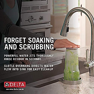 Delta Faucet Metal Glass Rinser for Kitchen Sinks, Kitchen Sink Accessories, Bar Glass Rinser, Matte Black GR250-BL