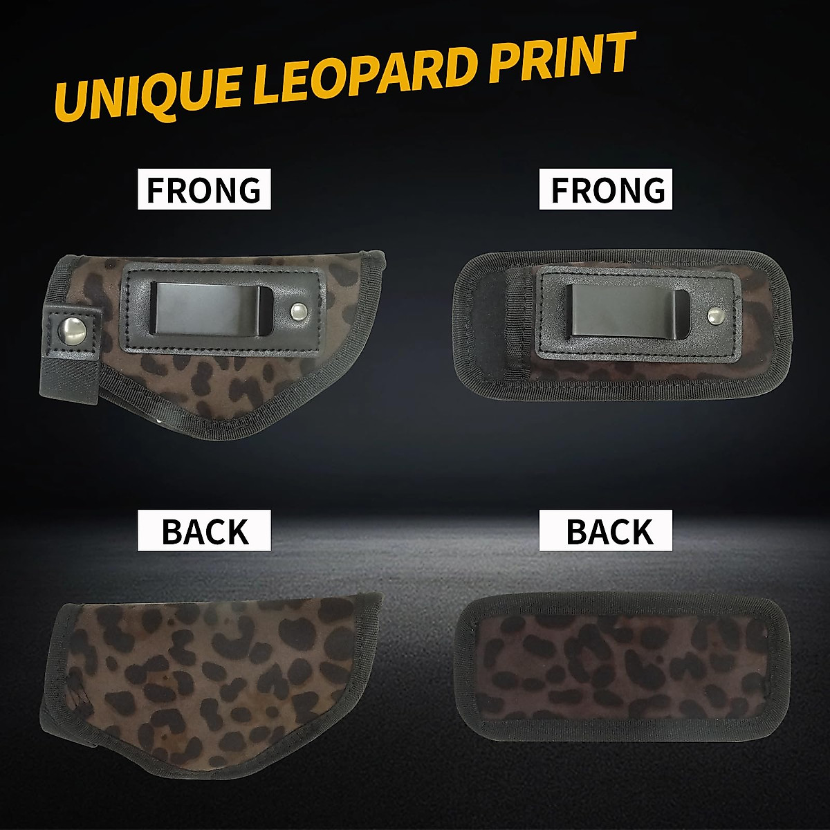 SAMTUIRUI Gun Holsters for Men Women, IWB/OWB 9mm Holsters for Concealed Carry, Universal Pistol Handguns Holster for Right Left Hand Draw, Fits Glock and Similar Handgun, Leopard Design