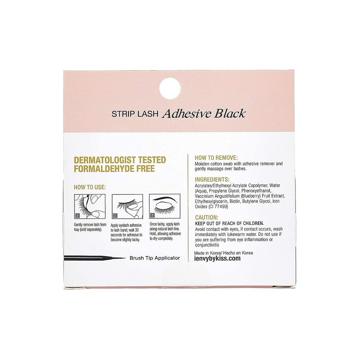 i•ENVY Waterproof Strip Lash Adhesive Black, Latex FREE, Biotin Infused