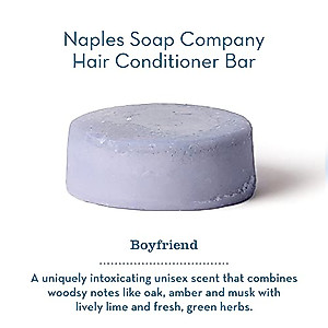 Naples Soap Company, Protein Enriched, 50-75 Use, Solid Hair Conditioner Bar, Eco-Friendly Haircare, Helps Ensure Vibrant, Healthy Hair, All Hair Types, Boyfriend, 1oz