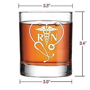 Perfectinsoy RN Whiskey Glass, Registered Nurse Whiskey Glass, Funny Gifts for Nursing Students, for Women, Men, Coworker Gift, Doctor gifts, Dr. Gifts, Medical, Medical Grad, Dr. Nurse, Nurse gift