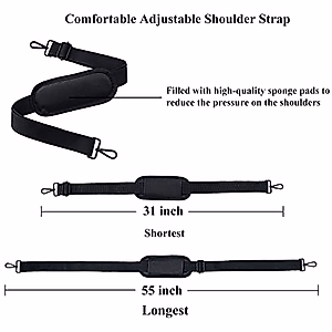 eageus Art Portfolio Case 26 x 38 inches, Waterproof Nylon Large Art Portfolio Bag Artist Canvas Carrying Bag with Soft-sided Shoulder Straps, Black Art Storage Folder for Artwork Organization