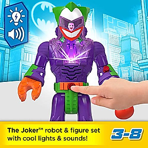 Imaginext DC Super Friends The Joker Insider & Laffbot 12-Inch Robot with Lights & Sounds Plus Figure for Ages 3+ Years