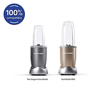 NutriBullet 18 Ounce Short Cup with Standard Lip Ring, Clear/Gray (NBM-U0269)
