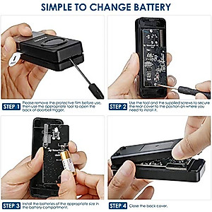 Wireless Doorbell, PHYSEN Door bell Chimes with Mute Mode, 58 Ringtones&5 Volume Levels, Operating at 1300-ft Range, LED Strobe, 2 Transmitters+3 Receivers Waterproof Doorbell Kit for Home/Classroom