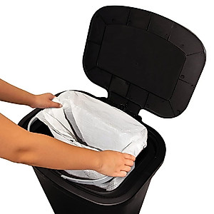 AzoOb 20 Gallon Trash can - Plastic Kitchen Trash can with lid and Odor Prevention - Hands Free with Footboard and Garbage Bag Ring, Black