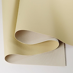 Vinyl Leather Fabric Marine Waterproof Material 55"×108" Upholstery Synthetic Leather Sheets 0.6mm Thick Anti-UV,Non-Peeling for Car Furniture Sofa Boat Headliner Replacement Renovate 55" Wide, Beige