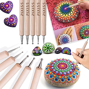 Aleene's Original Tacky Glue Craft Glue - 4Ounce, Tacky Glue, Quick Dry Tacky Glue for Crafts, Paper, Felt, Wood, Foam, Fabric - All Purpose Precision Craft Glue, Pixiss Wooden Art Dotting Stylus Pens