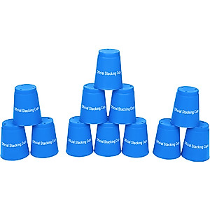 Quick Stack Cups - Set of 12 Sport Stacking Cups - By Trademark Innovations (Blue)