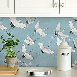 NuWallpaper NU2680 Halcyon Peel & Stick Wallpaper, Blue