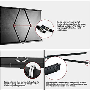 VIBY Portable 40 50inch Projector Screen 16:9 Manual Pull Up Folding Project Screen Home Theater for DLP Projector Handheld Projector (Size : 40 inch)