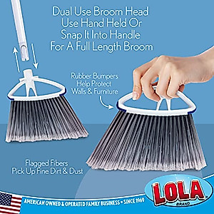 Lola Products 6-in-1 Cleaning Kit & Storage System | SPACE SAVER | 3 Mops, 1 Broom, 1 Storage Rack & 1 Handle | Cleans Dirt, Grime, Dust, & Pet Hair | Wall Mount Holder, Floor Cleaner & Dusting