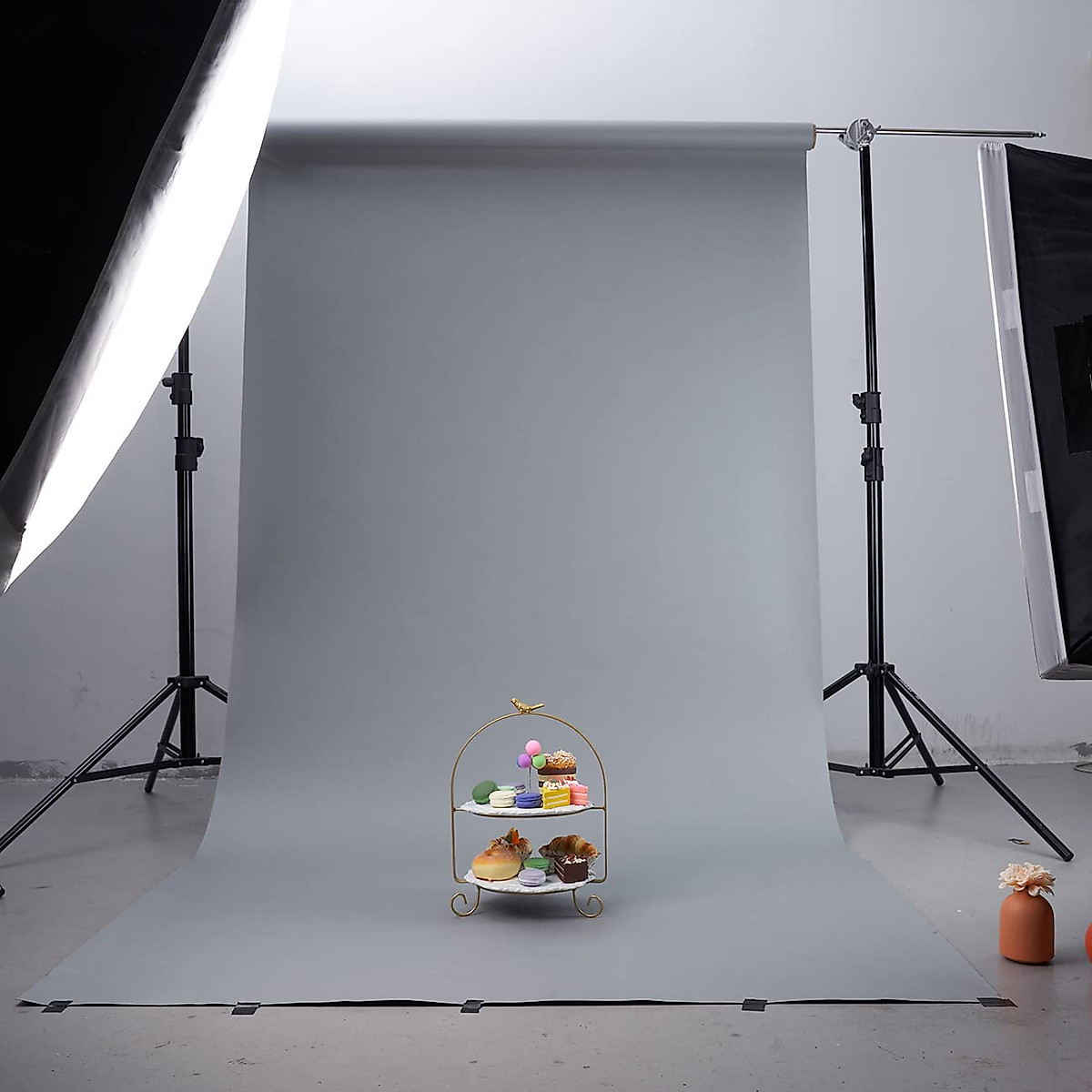 Yizhily Seamless Photogrphy Background Paper, Paper Backdrop Roll for Photoshoot, 53" x16', Jet