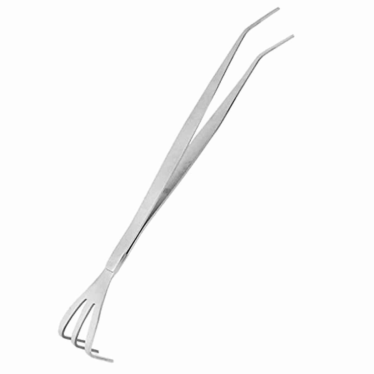 Bonsai Rake，9.8in 2-in-1 Stainless Steel Root Rake 3 Prong Root Rake Loosen Soil Bonsai Tools Ergonomic Handle Tweezers for Gardening Plants