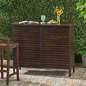 Christopher Knight Home Milos Acacia Bar Table, Dark Brown / Rustic Metal