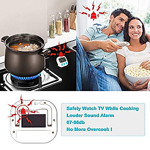 Uigos 2 Pack Digital Kitchen Timer II 2.0 , Big Digits, Loud Alarm, Magnetic Backing, Stand, for Cooking Baking Sports Games Office (White) (2 Pack)