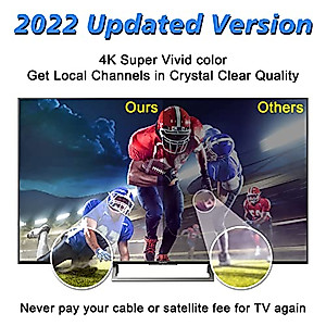 TV Antenna for Smart TV Without Cable, Indoor Digital TV Antenna Long Range with Signal Booster 4K fire Stick max Free for All 4K 1080P HDTV Local Channels Support All TV with 10ft Coax Cable