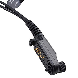 KS K-STORM PD682 Acoustic Tube Earpiece Headset Compatible with Hytera Radio PD600 PD602 PD662 PD680 PD685 X1p X1e etc, PU Material, Black