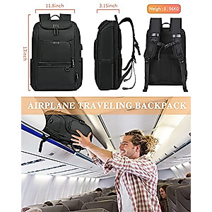 Travel Backpack for Men, TSA Approved Laptop Backpack Large Business Backpack for Men 17.3 Inch Water Resistant Computer Backpack with USB Charging Port, Work College School Bookbag for Men and Women