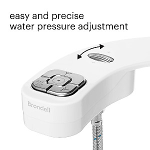 Brondell FSP-250 FreshSpa Thinline Precision Essential Bidet Attachment for Toilet Seats with Adjustable Water Pressure, Side Arm Control, Thin Profile, White (Dual Nozzles)