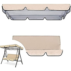 Waterproof Swing Ceiling Cover Swing Cover Garden Courtyard Anti-ash and Anti-Falling Sunshade Cover 210D Garden Protective Cover for 2/3-Seater-Swing 22.6.21