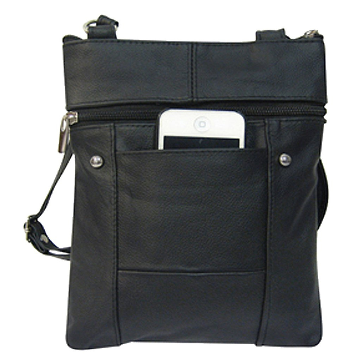 SILVERFEVER Genuine Leather Organizer Handbag Cross Body - Shoulder Travel Bag (Red)