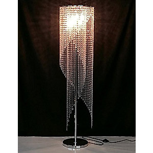 Surpars House Crystal Floor Lamp, Elegant Rain Lamp, Modern Lava Lamp for Living Room, Bedroom, Girls Room, Silver Chrome