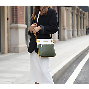 MKF Crossbody Bag for Women – PU Leather Pocketbook Handbag – Designer Side Messenger Purse, Shoulder Crossover cognac