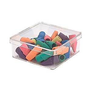 Pioneer Plastics 006C Clear Extra Small Square Plastic Container, 2.875" W x 2.875" D x 1.0625" H