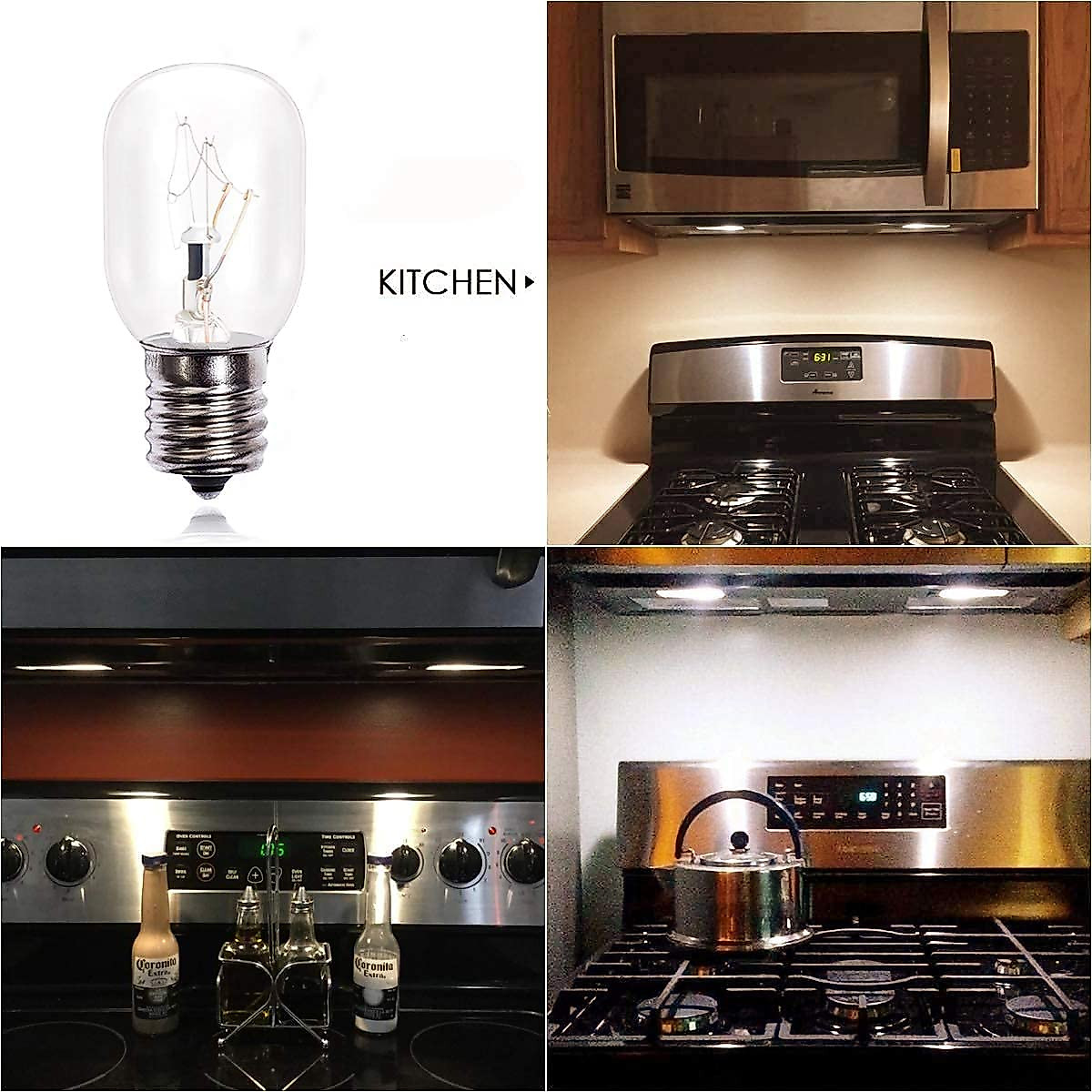 8206232A Light Bulb for Whirlpool Microwave,40W 125V E17 Under Hood Microwave Bulb Fit for Whirlpool Maytag GE Amana Over The Range Hood Microwave Lava Lamp, 6 Pack