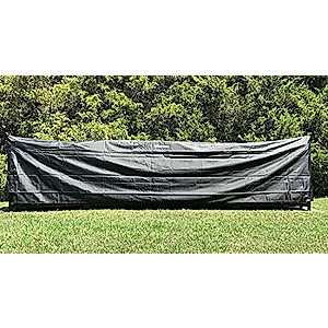 Woodhaven 16 Foot Waterproof Full Cover - Covers 1 Cord Outdoor Firewood Rack - Reinforced Vinyl With Velcro Straps - Keeps Logs Dry (Black)