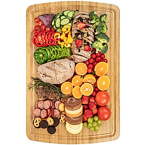 Extra Large Bamboo Cutting Board for Kitchen, 30 x 20 Inch Large Butcher Block Chopping Board with Juice Groove, XXXL Carving Board for Turkey, Meat, Vegetables, BBQ