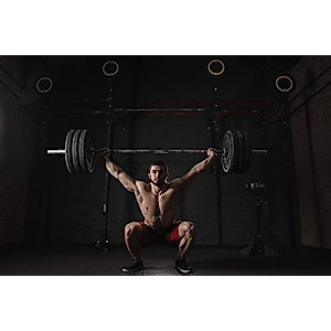 Clout Fitness Olympic Barbell Clamps Collars Quick Release Pair of Locking Weight Clips Fit 2 Inch Barbell for Weightlifting Red