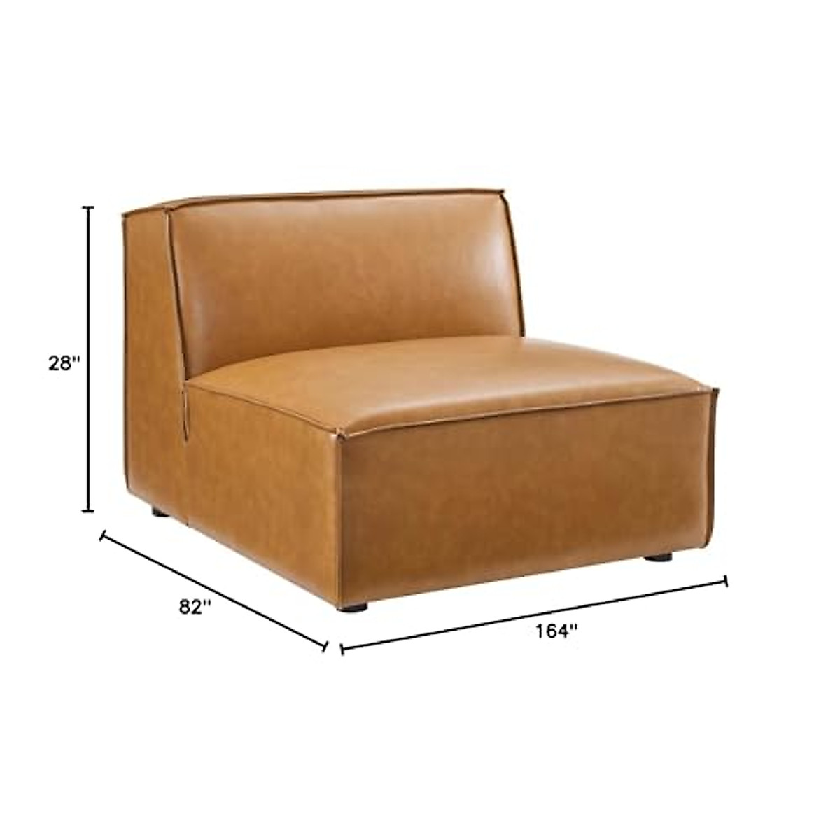 Modway Restore 6-Piece Vegan Leather Sectional Sofa in Tan