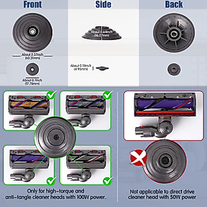 Upgraded Ball Wheel Replacement for Dyson Outsize V11 V15 Gen5 Cyclone V10 Animal Vacuum Cleaner 100W High Torque Cleaner Head Wheels Replacement Parts, for 970100-05 969331-01 Attachment