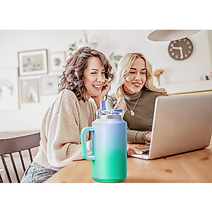 Meoky 50 oz Tumbler with Handle, Stainless Steel Vacuum Insulated Tumbler with Lid and Straw, Keeps Cold for 36 Hours, 100% Leak-proof, BPA-Free (Fairyland)