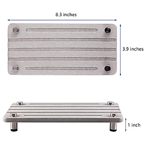 NiuYichee 2 PCS Water Absorbent Diatomite Coasters Rectangle, Grooved Design, Water Absorbing Stone Used for Hand Soaps & Plants & toiletries in The Modern Home (21-10cm Light Grey with feet)