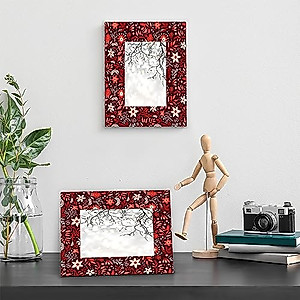 cfpolar 4x6 Inch Environmentally Friendly Wood Photo Frame With High-Definition Acrylic Board For Table Top Display And Wall Mounting Photo Frame File Frames Red Flower Cluster