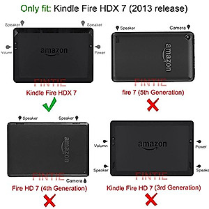 Fintie Folio Case for Fire HDX 7 - Slim Fit Leather Standing Protective Cover with Auto Sleep/Wake (Will only fit Kindle Fire HDX 7" 2013), Black
