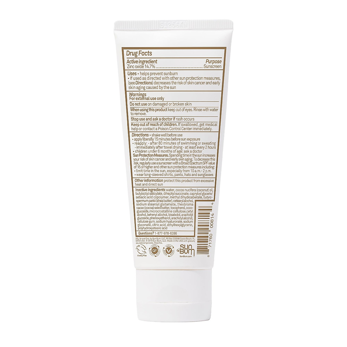 Sun Bum Mineral SPF 30 Sunscreen Body Lotion| Broad Spectrum Moisturizing Facial Sunblock with Vitamin E | Vegan and Hawaii 104 Act Compliant (Octinoxate & Oxybenzone Free) | Travel Friendly 3 oz