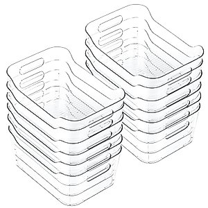 CiWiVOKi Clear Plastic Storage Bins, Set of 12, Multi-Use Organization and Storage Containers for Pantry, Cabinet, Refrigerator, Freezer, Bathroom, Organizer Bins for Home & Kitchen