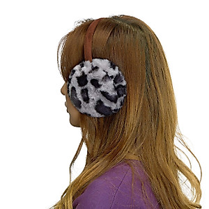 C.C Exclusives Leopard Earmuff with Faux Fur(EM-2364) (Grey-Leopard)