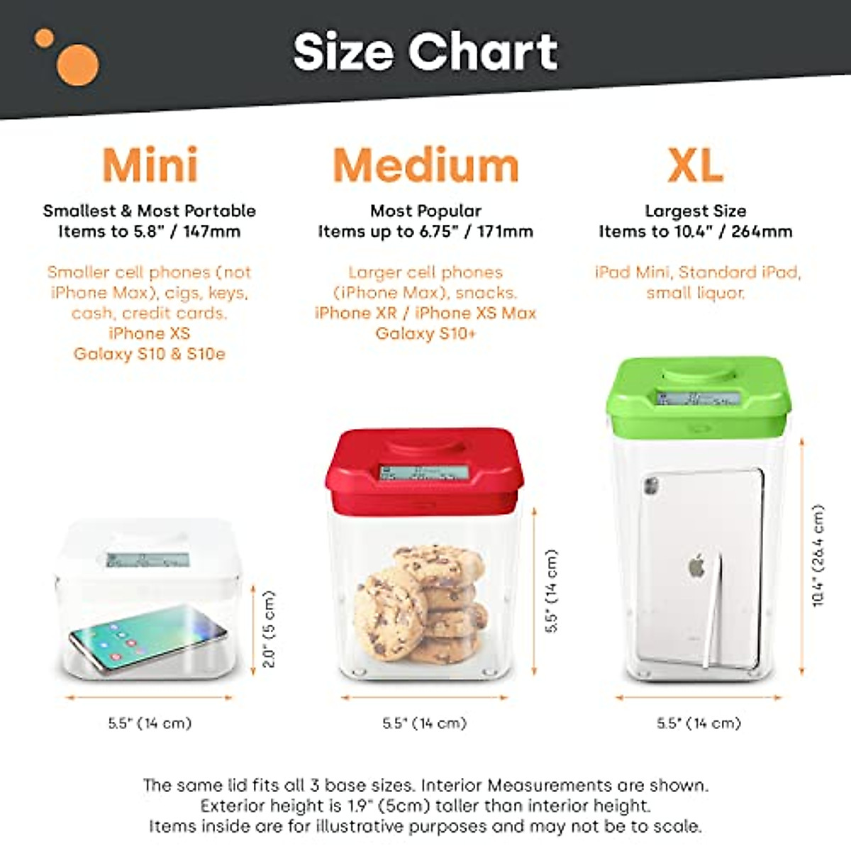 Kitchen Safe Time Locking Container, Cell Phone Jail, Medication Lock Box, Break Bad Habits, Quit Smoking, Stop Snacking, Gaming Addiction, Family Time (Mini, White Lid + 3.0” White Base)