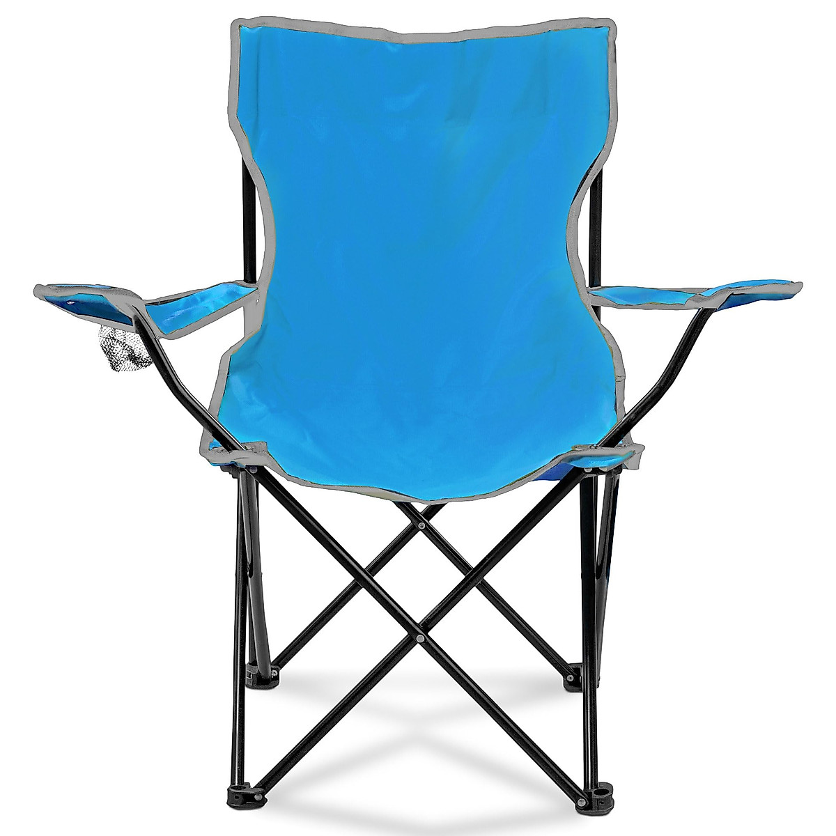 Four Seasons Courtyard 6-Pack Lightweight Folding Lawn Chair with Cupholder for Camping
