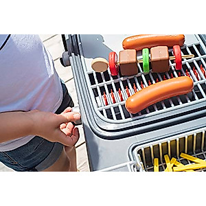 Smoby Garden Kitchen - Outdoor 43 Accessory Play Set, Kids Ages 3+, Grill w/Retractable Magic Flames, Fryer & Sink w/Water Pump Function, Pretend Play