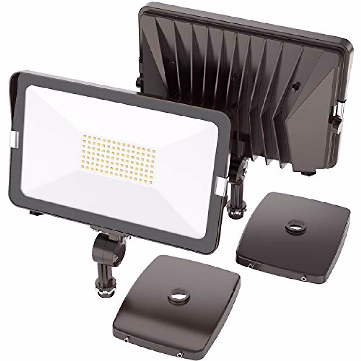 HYPERLITE 2 Pack 70W LED Flood Light Outdoor with Knuckle Mount 5000K 7,700Lm IP65 Waterproof LED Security Lights for Yard Garden Garage UL Listed