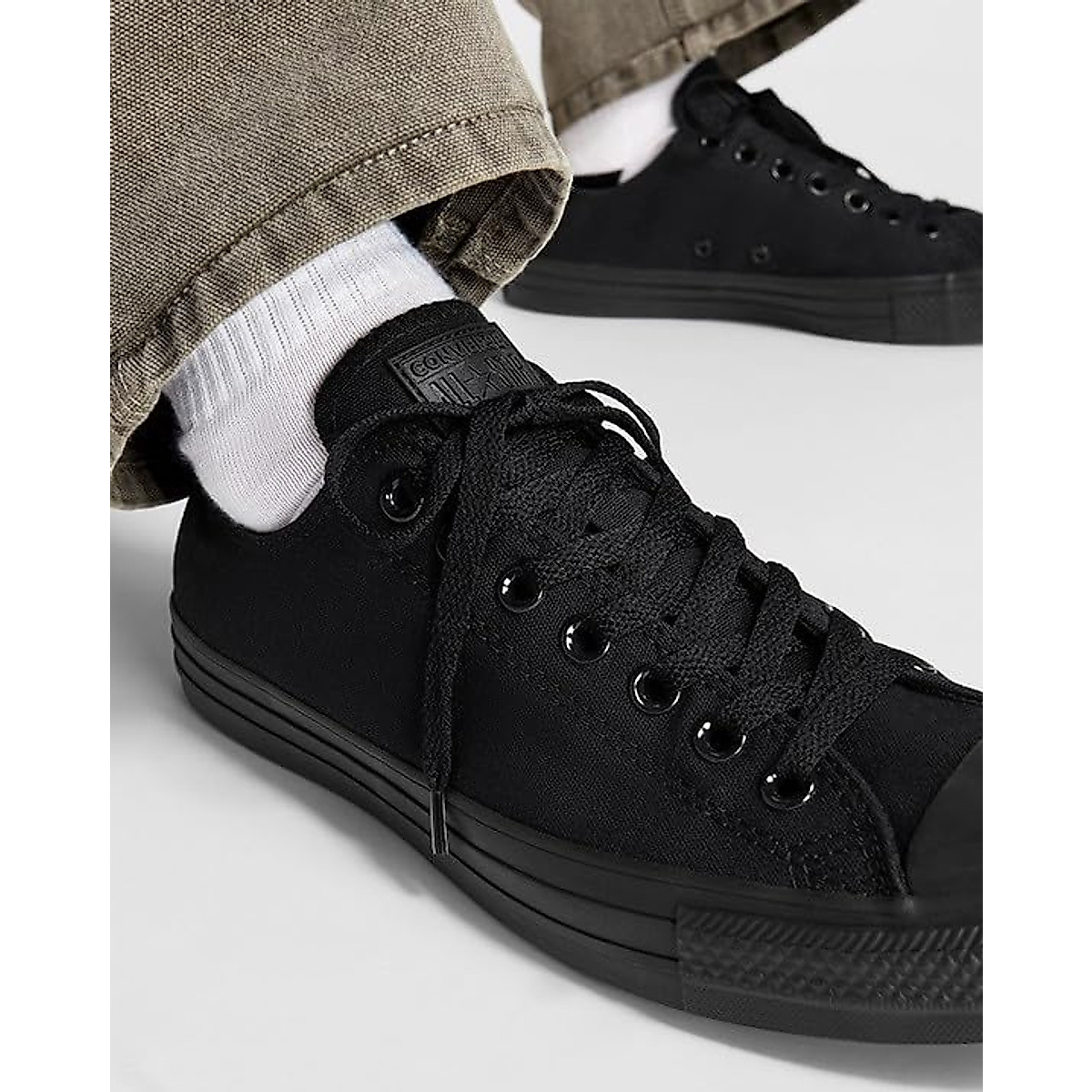 Converse Unisex Chuck Taylor Classic Colors Sneaker ,Black Monochrome, Men's 9 / Women's 11 Medium