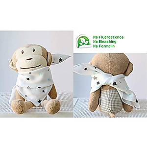 Angel-in-Moms [15 Packs] Natural Cotton 100% Soft Muslin Jacquard Embossed Gauze Handkerchief, Face Washcloth, Makeup Towel, Wide 14 x 14 inch, Scandinavian Pattern Bath Towel(Iceland Star Blue)