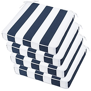 JMKaixin Outdoor Chair Cushions 19 x 19 Inch Waterproof Patio Seat Cushions for Patio Furniture Garden Sofa Couch with Zipper and Adjustable Straps, Set of 4